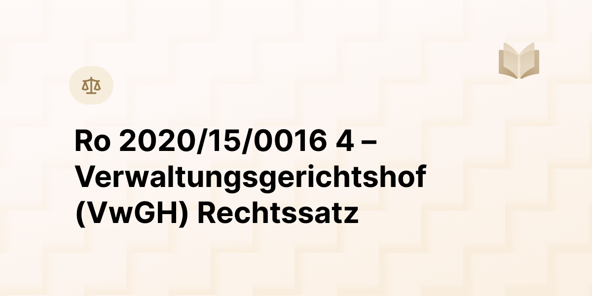 Ro 2020/15/0016 4 – Verwaltungsgerichtshof (VwGH) Rechtssatz ...